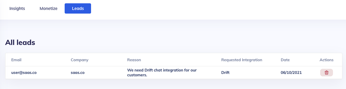 Leads - APIfuse Docs